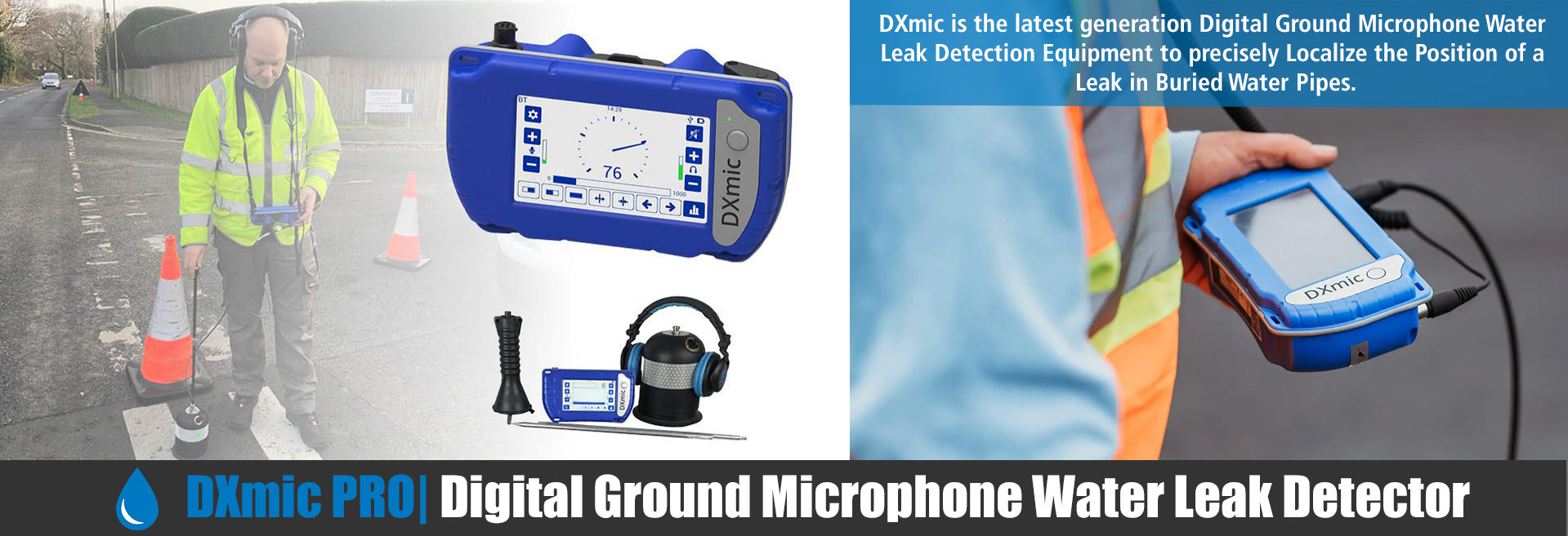 DXmic Pro Digital Ground Microphone Water Leak Detector